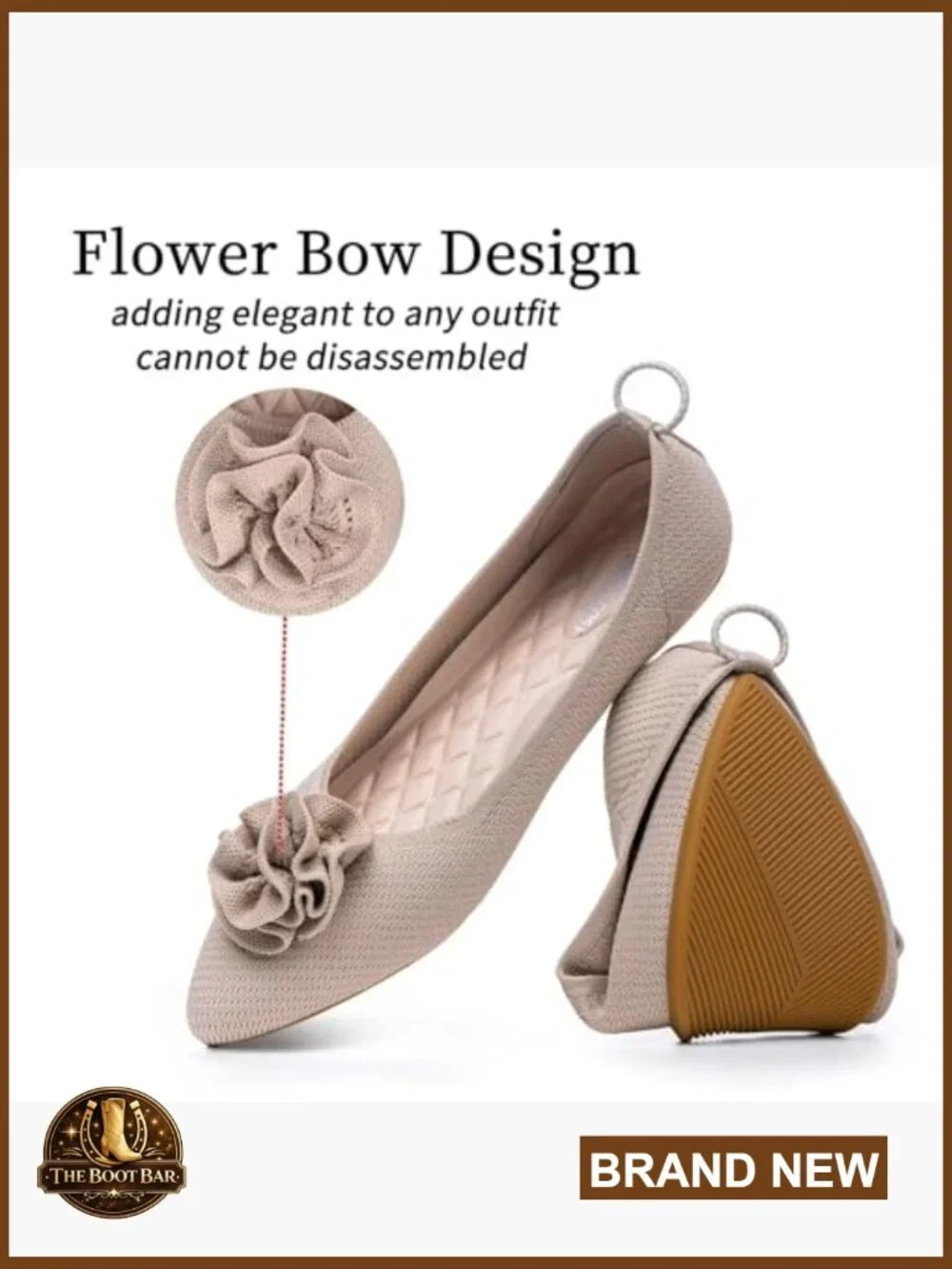 Shoes | Pointed Toe Ballet Flats With Bow Knit Slipon Shoes Comfortable ...